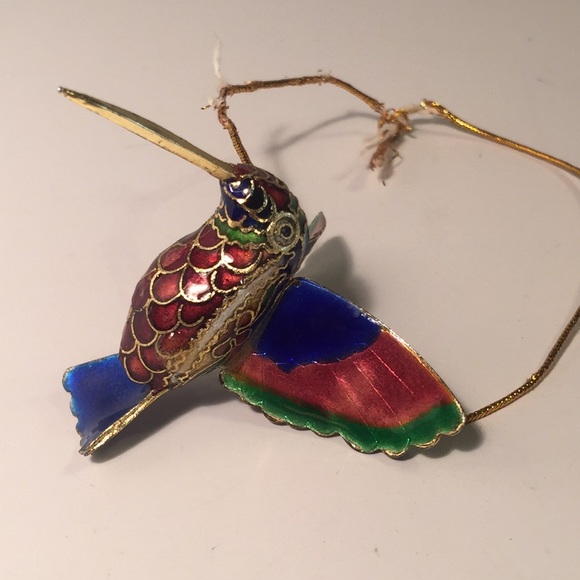 Vintage | Jewelry | Vintage Cloisonn Hummingbird Ornament Necklace ...